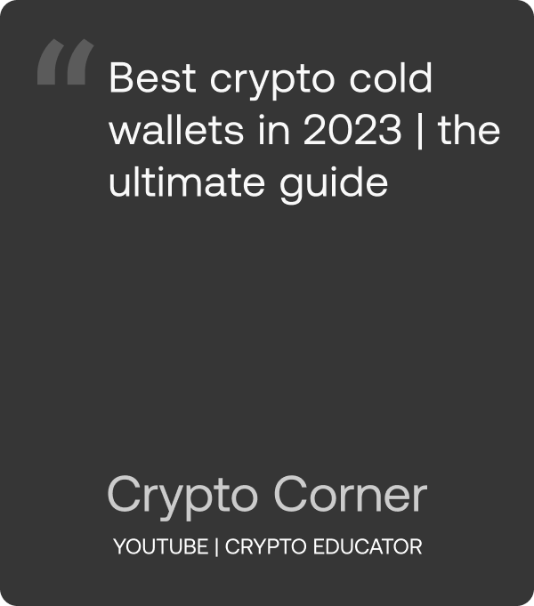 Crypto Corner SecuX Hardware Wallets Ranking Video | Media Reviews