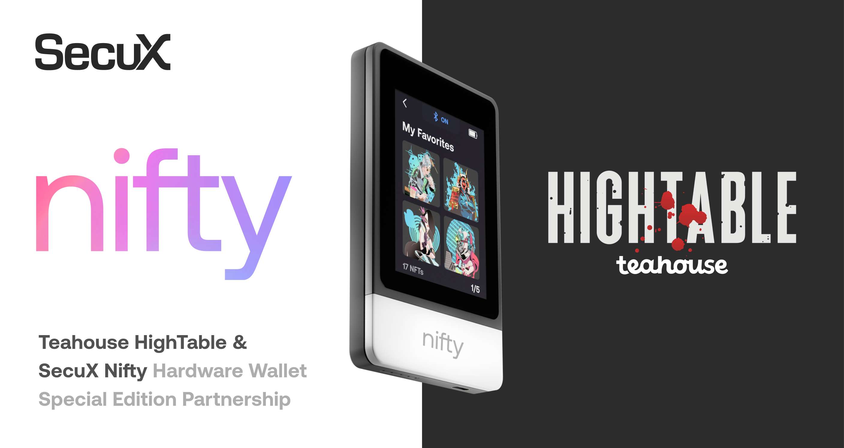 Teahouse HighTable x SecuX Nifty Special Edition Partnership | First ...